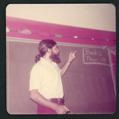 Man Hippie Teacher Long Hair Beard Photo Snapshot 1970s School ...