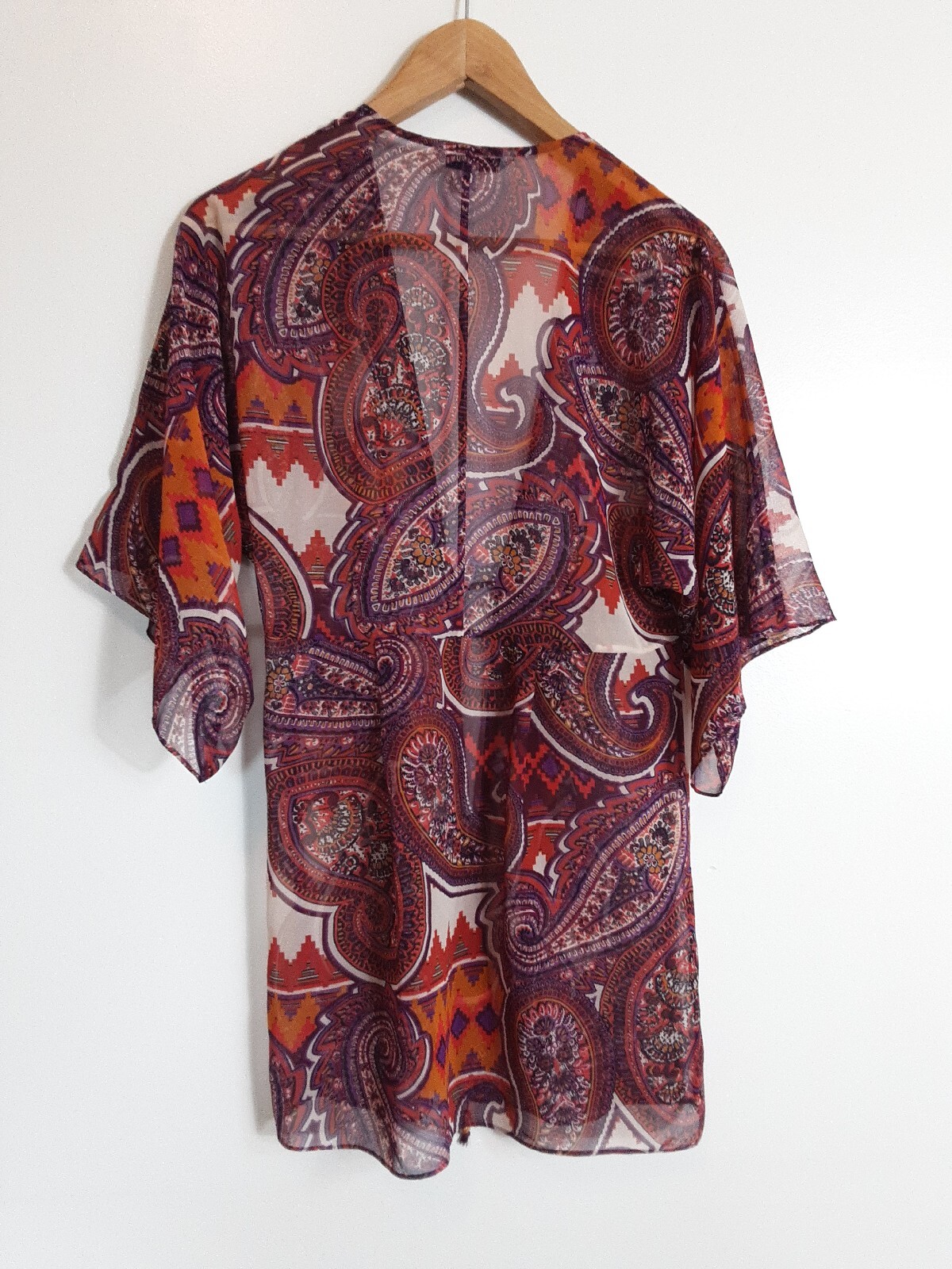 CAbi Tunic Top S Kimono Sheer Epic Paisley Coverup | eBay