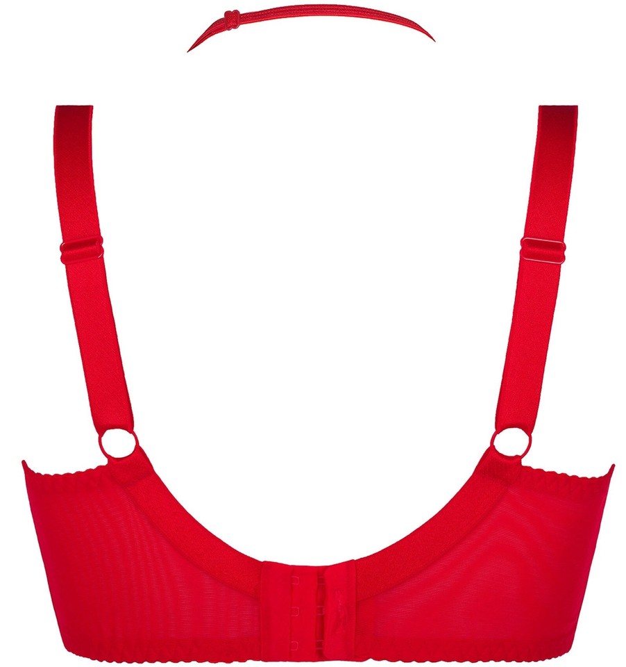 Axami 8761 Cometa Shelf Bra Size Plus Red Lace Sheer Tulle Open Cups | eBay