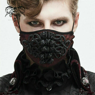 Men's Punk Rock 3D embroidery Decoration Mask Breathable Mesh ...