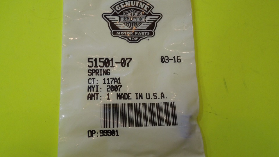 1 NOS OEM Harley Davidson Passenger Footboard Spring P/N 51501-07 | eBay