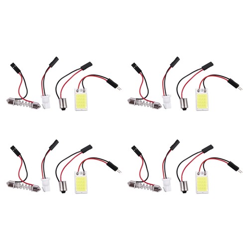 4X Auto Super Bright White 18 COB LED Light Bulb Panel + T10 ...