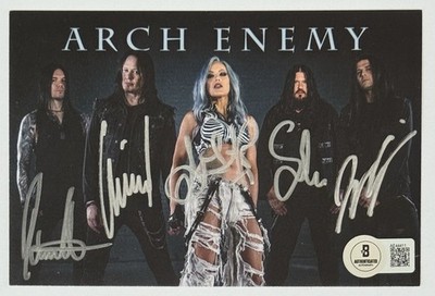 Arch Enemy ENTIRE BAND SIGNED Blood Dynasty Album Art Card & CD BAS ...