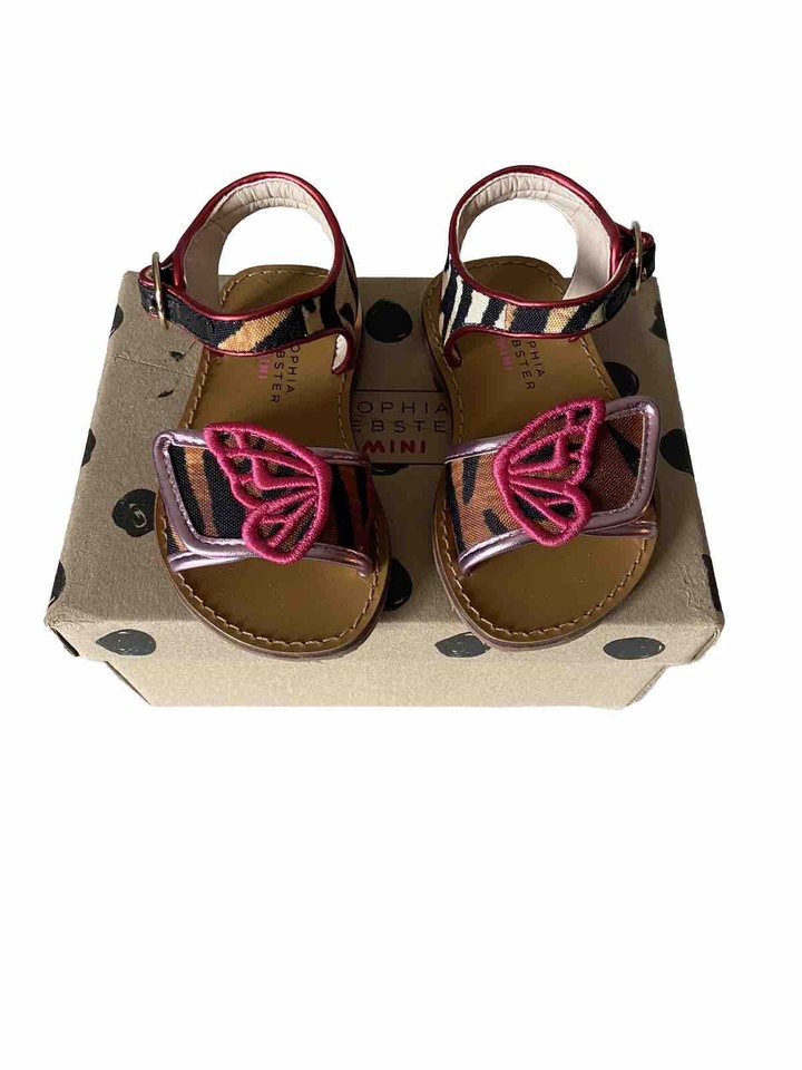Sophia Webster Mini Baby Girls Butterfly Sandals Tiger Fuchsia Size 23 ...