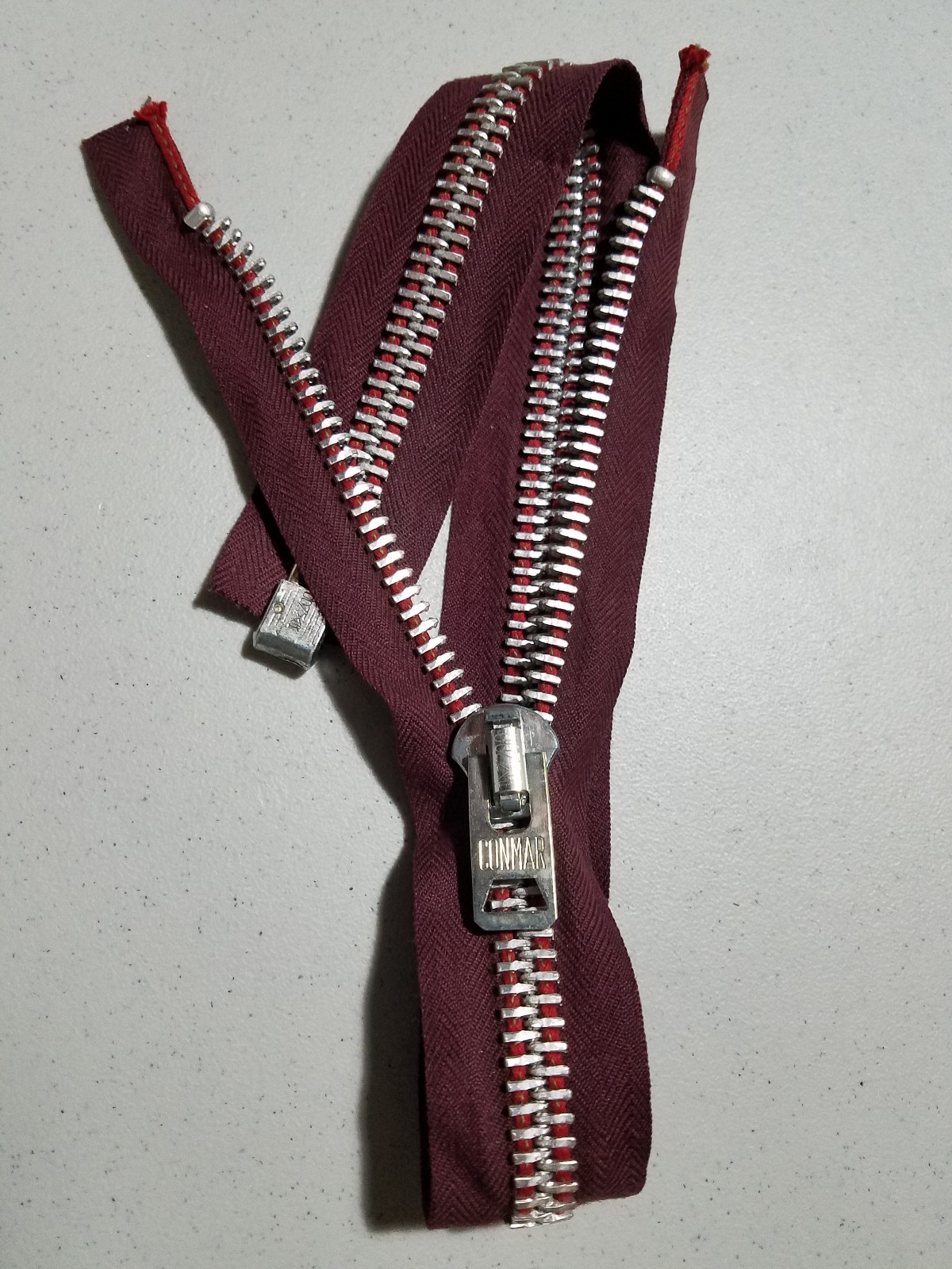 USA/Vtg.1954-65/"CONMAR"ZIPPER#10 SEPARATING/ALUMINUM Metal21"/PLUM ...