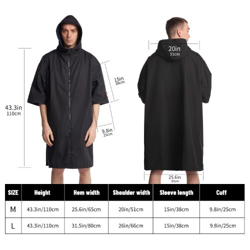 Short Sleeve Hooded Waterproof Cape Changing Cape Windproof Quick Dry ...