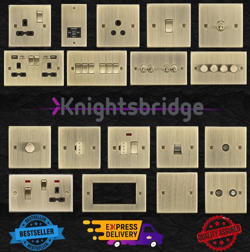 Knightsbridge Antique Brass switches & sockets Decorative light ...