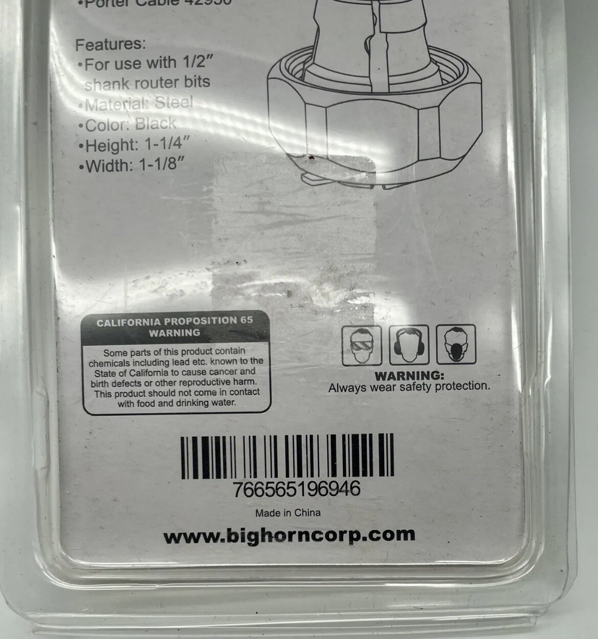 Big Horn 19694 1/2 Inch Router Collet Replaces Porter Cable 42950 for ...