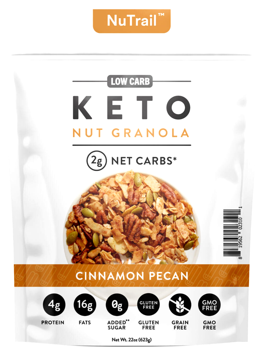 2 X NuTrail Keto Nut Granola Cinnamon Pecan 22oz each 2g Net Carb Nutty ...