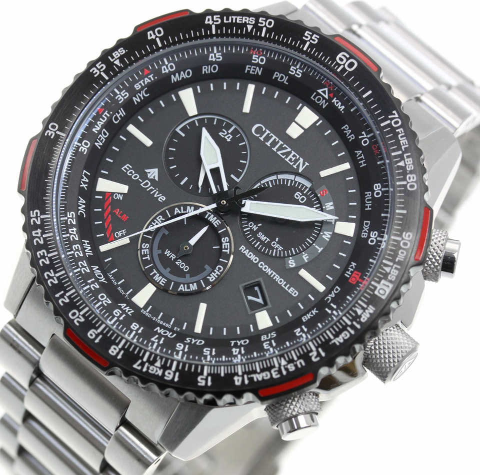Citizen Promaster Radio Controlled Sapphire Sky Eco-Drive Black Dial ...