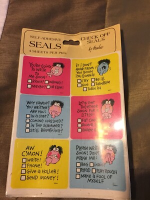 NEW VINTAGE PAULA CHECK OFF SEALS 4 SHEETS SEALED 1980's! | eBay