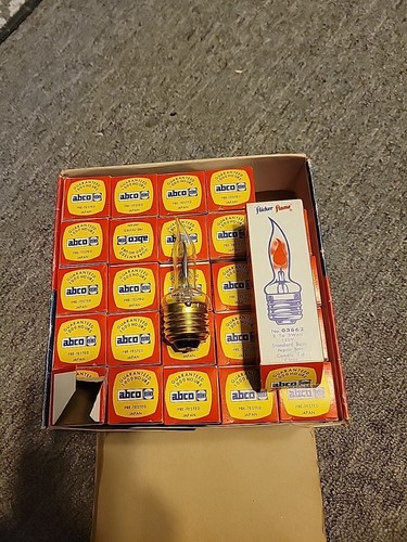 24 Abco Flicker Flame Bulb 2- 3 Watt Clear 03662 Standard Base Lot In ...