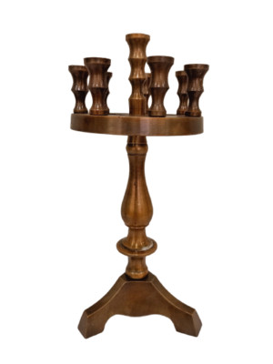 6 1/2" Antique Old Style Brass 7 Candle Holder Standing Traditional ...