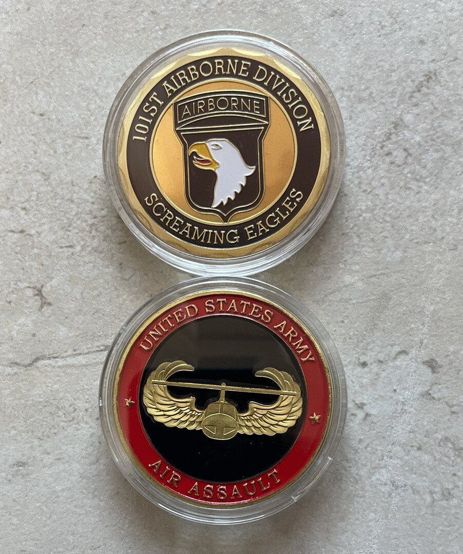 U.S. Army 101st Airborne Division And Air assault school 2 X Challenge ...