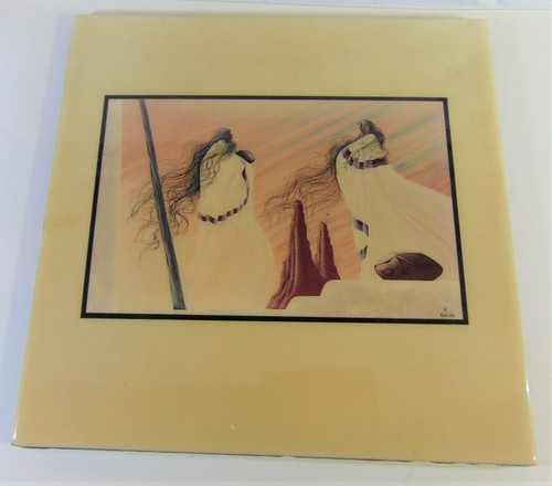 Native American Artist William Bill Rabbit Indian Art on Tile 12 1/8 X ...