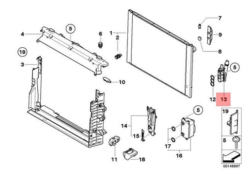 Genuine BMW E60 E60N E61 Transmission Oil Cooler Thermostat OEM ...