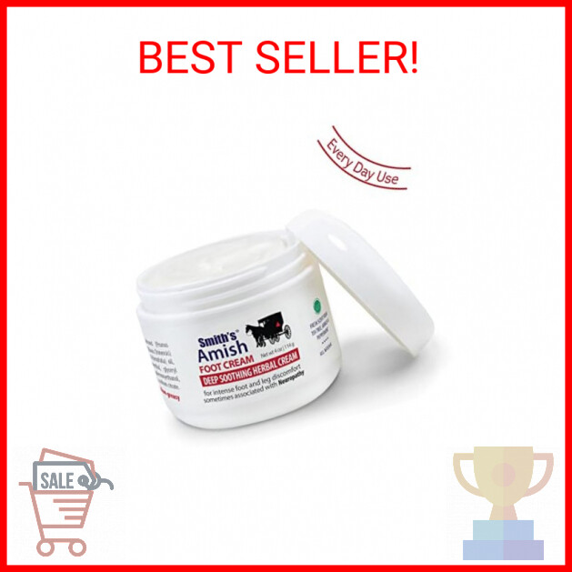 SMITH'S AMISH Foot Cream (4 oz.) | Deep Soothing Herbal Cream, for ...