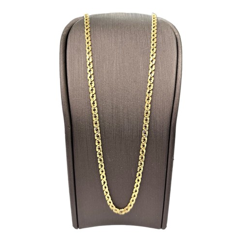 18ct 18k Yellow Gold Italian Virola Curb Link Chain Necklace 9.78 Grams ...