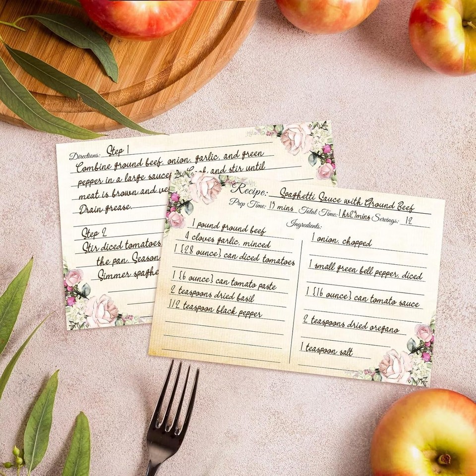 Premium Double-Sided Recipe Cards 4x6 - 60 PCS 4" x 6", Vintage | eBay