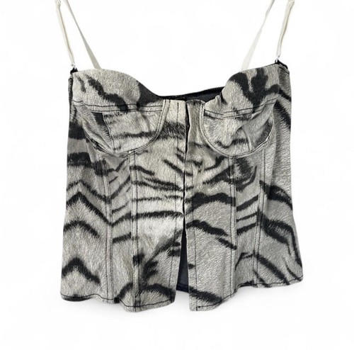 Roberto Cavalli Just Cavalli Vintage Denim Corset Top – Zebra Print ...