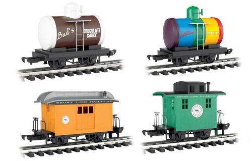 SET OF 4 BACHMANN G scale Lil Big Hauler Short Line RR - Tanks, Caboose ...