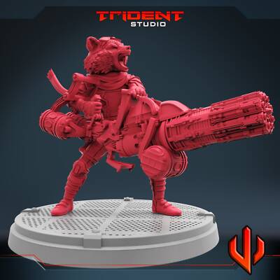 Heavy Gunner Racoon - Resin Miniature | DnD Mini | Survivor | Superhero ...
