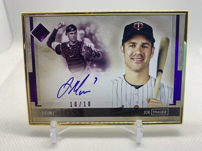 Joe Mauer #10/10 Purple Autograph Gold Frame 2020 Topps Transcendent ...