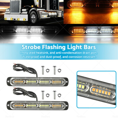 2x 48 LED Amber Recovery Strobe Flashing Grille Lightbar Lamp Truck ...