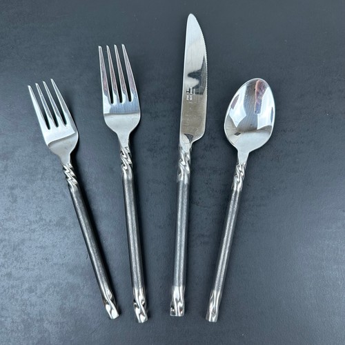 Pier 1 Stainless PII10 Round TWIST BLACK HANDLE Silverware CHOICE ...
