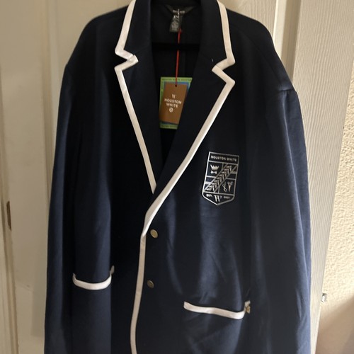 New!Houston White x Target Men's Gold Button Blazer Jacket Navy Blue 2x ...