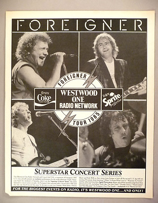 Foreigner PRINT AD - 1985 ~ Concert Tour | eBay