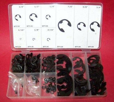 300pcs E Clip Assortment Set Retaining Clips Kit E-Rings Shaft Lock ...