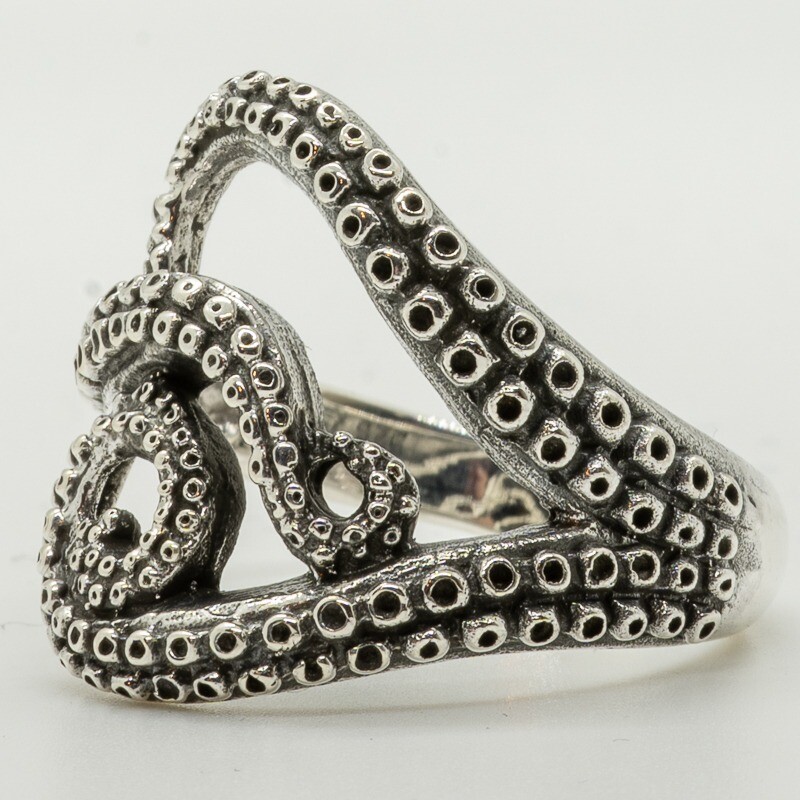 Octopus Tentacle 925 silver Ring Biker Gothic Kraken Pirate Nautical ...