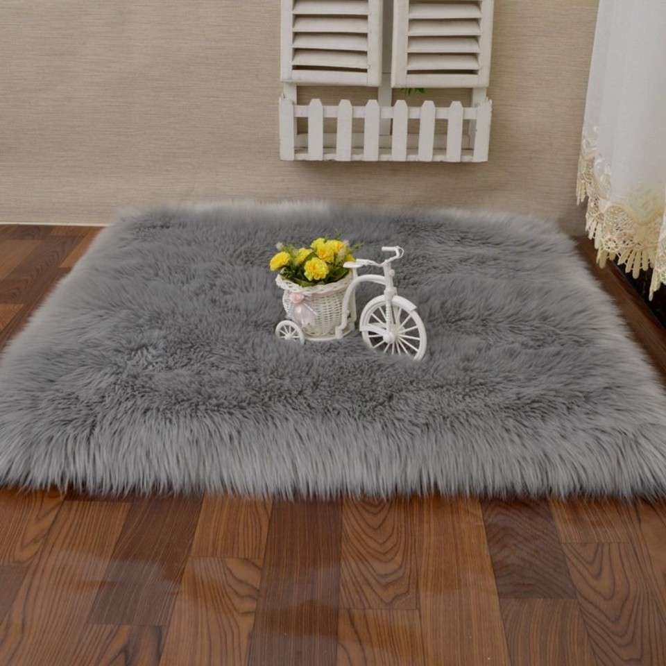 Fluffy Hairy Fur Rugs Long Hair Imitation Wool Pad Sofa Cushion Rugs ...