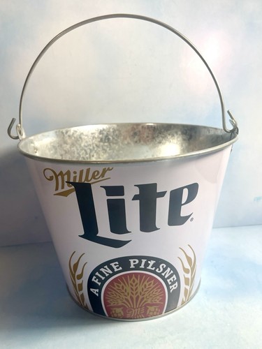MILLER LITE "A FINE PILSNER" 5QT. METAL BEER ICE BUCKET COOLER | eBay