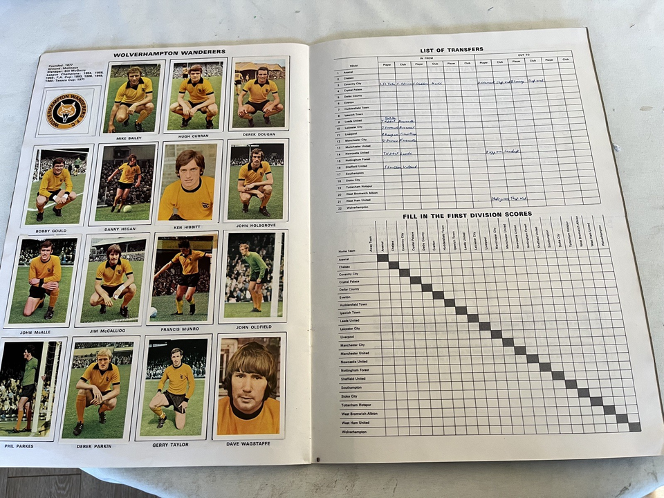 FKS Football 1971-72 Soccer Stars Sticker Album complete all stickers ...