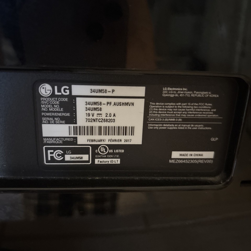 LG 34UM58-p UltraWide 34 Inch Monitor Full HD 2560x1080 IPS 5ms 75HZ | eBay