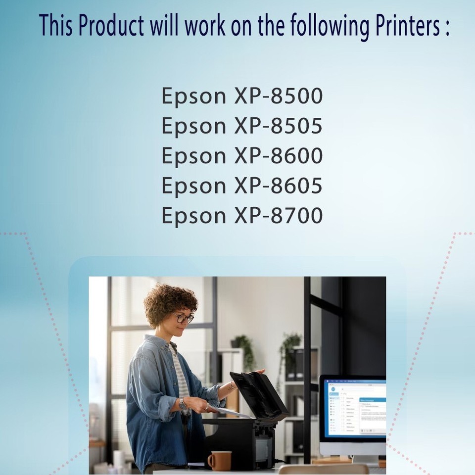 6 Ink Cartridge Fits For Epson XP-8700 XP-8600 XP-8500 XP-8505 XP-8605 ...