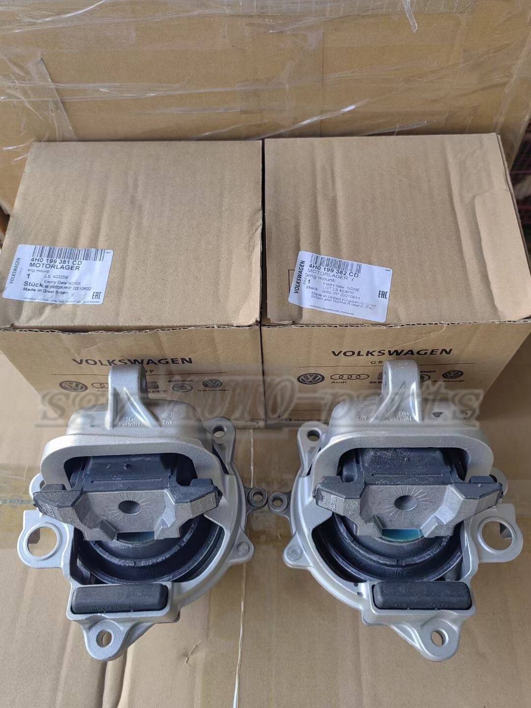 OEM 4H0199381CD Pair of L&R Side Engine Mounts For Audi A8 Quattro ...