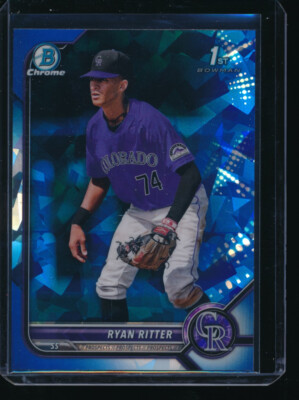 RYAN RITTER 1st 2022 Bowman Chrome Draft SAPPHIRE EDITION ROCKIES ...