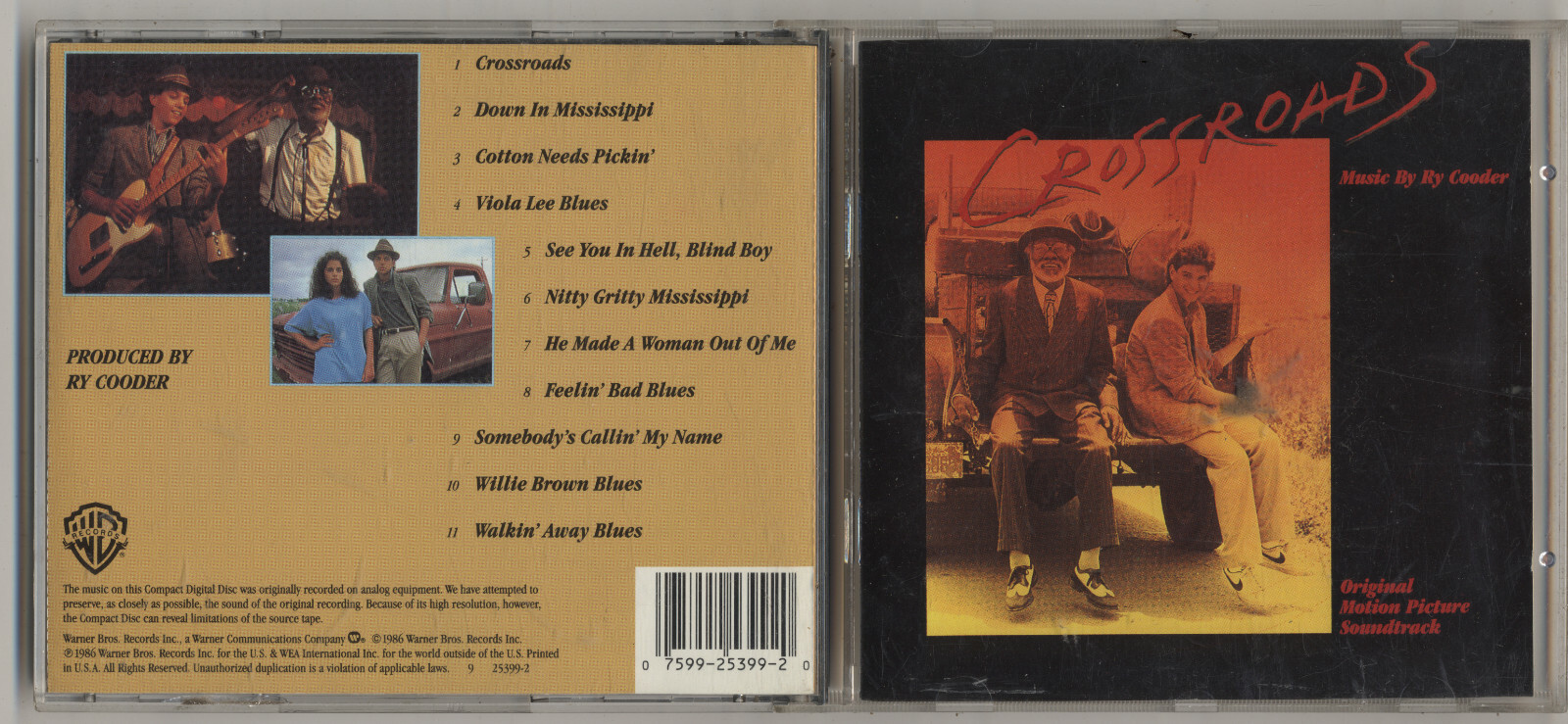 Crossroads Original Motion Picture Soundtrack by Ry Cooder - OOP MINT ...