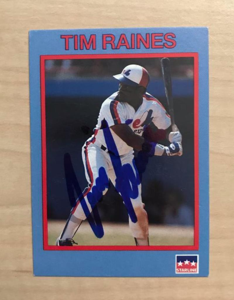TIM RAINES MONTREAL EXPOS SIGNED AUTOGRAPHED 1990 STARLINE CARD #23 W ...
