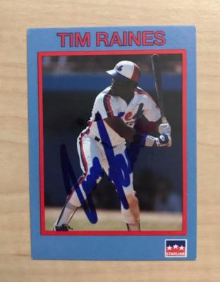 TIM RAINES MONTREAL EXPOS SIGNED AUTOGRAPHED 1990 STARLINE CARD #23 W ...