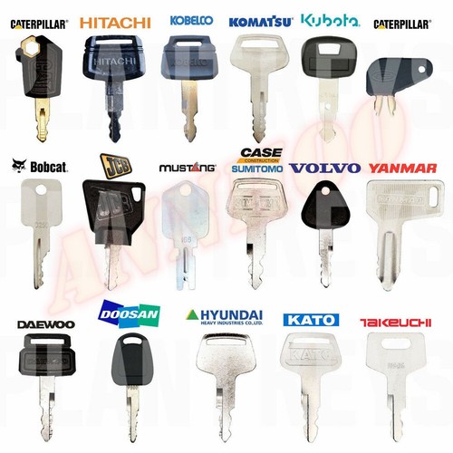Excavator 17 Key Master Set for Caterpillar Hitachi Kobelco Komatsu JCB ...
