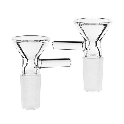 2Pc 14mm Premium Thick Glass Bowl Funnel Slide For Smoking Water Pipe ...