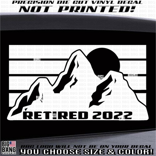 Happy Retirement 2022 RV Travel Vinyl Decal Sticker Mountains Adventure ...