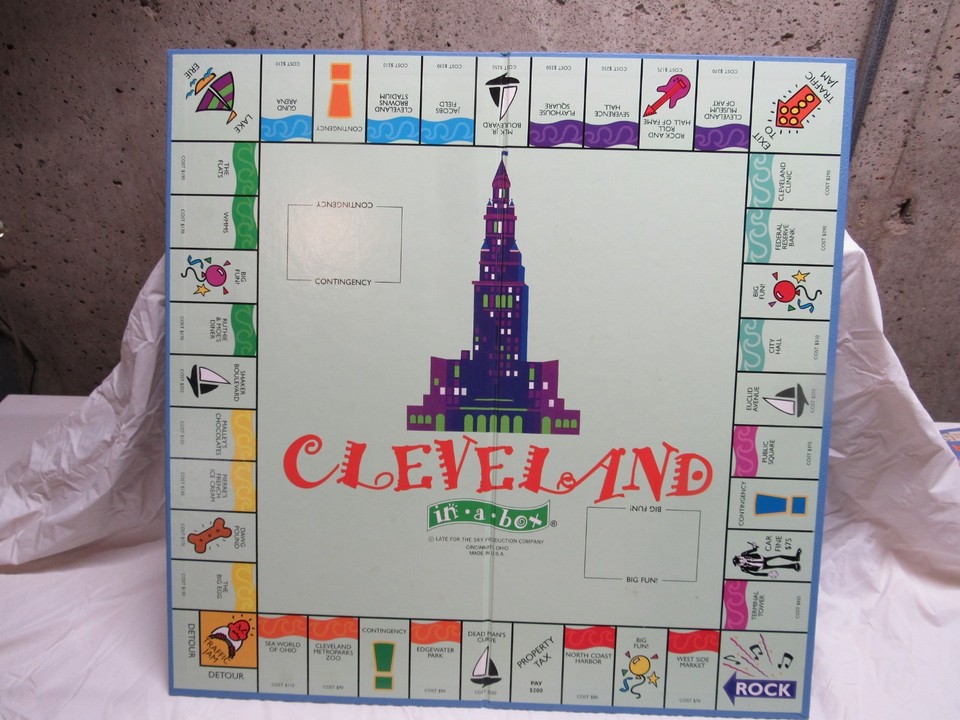 Cleveland In A Box Board Game Monopoly with Local Landmarks / Complete ...