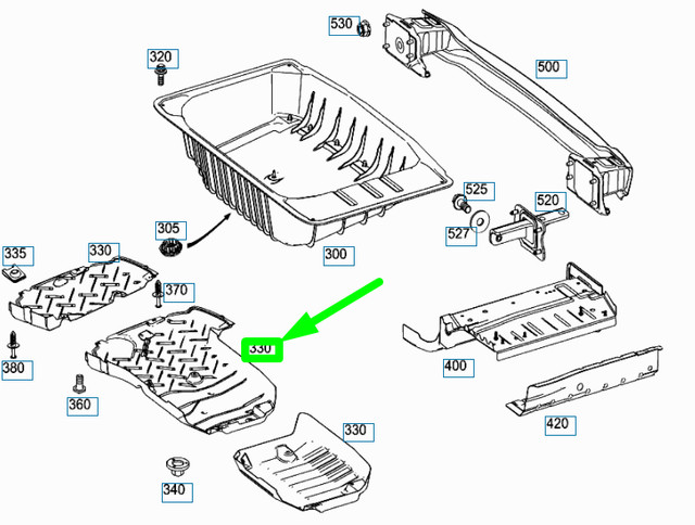 MERCEDES BENZ C Class W205 Rear Under Tray 2014 to 2018 A2056900307 ...
