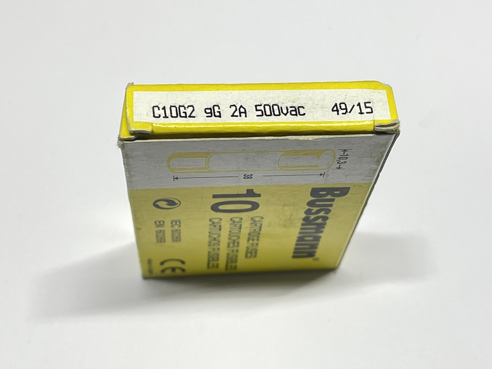 10 Pack Eaton Cooper Bussmann C10G2 10.3 x 38 mm Cartridge Fuse gG 2A ...