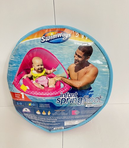 SwimWays Infant Baby Inflatable Pool Spring Float and Canopy Pink | eBay